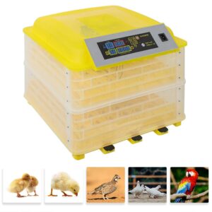 2 in1 egg incubator, 96 eggs fully automatic digital poultry hatcher machine breeder with temperature control and auto turning for hatching chicken duck goose quail birds