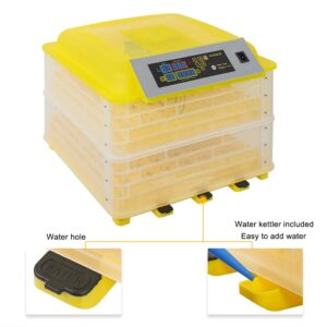 2 in1 Egg Incubator, 96 Eggs Fully Automatic Digital Poultry Hatcher Machine Breeder with Temperature Control and Auto Turning for Hatching Chicken Duck Goose Quail Birds