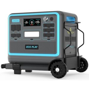 2400W Portable Power Station, 2048Wh LiFePO4 Battery Backup, 1.8H Fast Charging,16 Outputs, Variable Input Power, 4000+ Cycle Life, LED Light, Outdoor Generator for Camping, RV, Home, Emergency