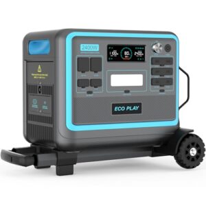 2400W Portable Power Station, 2048Wh LiFePO4 Battery Backup, 1.8H Fast Charging,16 Outputs, Variable Input Power, 4000+ Cycle Life, LED Light, Outdoor Generator for Camping, RV, Home, Emergency