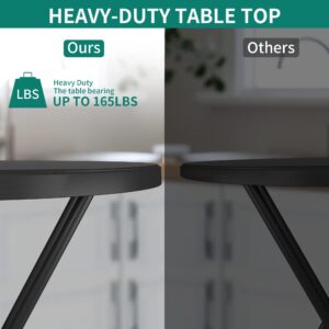 YITAHOME 32 Inch Round Folding Table for Outdoor/Indoor, Lightweight Foldable Table w/Thick Table Top and Sturdy Metal Frame, Ideal for Patio Backyard Dining Room Events, Black