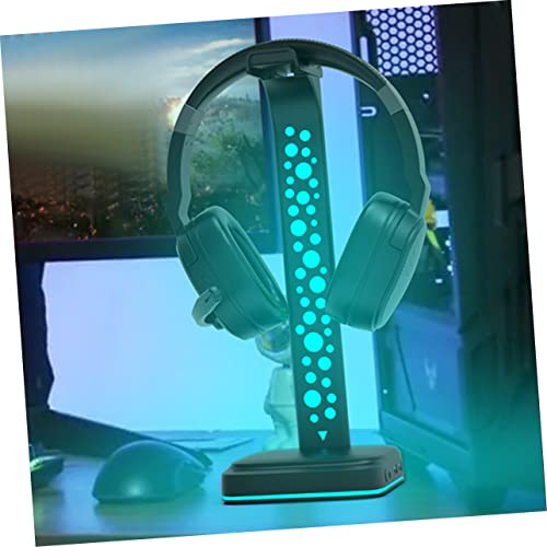 SOLUSTRE Headset Head Accessories Multipurpose LED Holder Gamer Mm Extender Light Table Earphone Desktop RGB Game for Black with USB Gaming Storage Stand Headphone Hub Desk