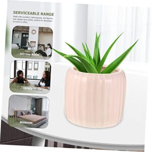 SECFOU 1pc Size Shop Arrangement Succulents Round Lovely Plants Floral Matte Desktop Office Pink Vases Windowsill Accessories Nursery Basin Bonsai and Gardening Table Center Holder