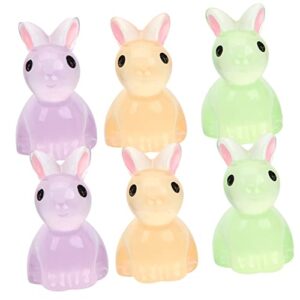 nolitoy 18pcs rabbit ornament bunny figurines animal toys animal figurines bunny shape decor decoraciones para salas de casa tiny things home decor miniature toys resin model luminous