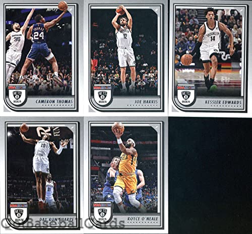 2022-23 Panini NBA Hoops Veteran Brooklyn Nets Team Set of 10 Cards: Kyrie Irving(#9), Kevin Durant(#10), Ben Simmons(#11), Seth Curry(#12), Blake Griffin(#13), Cameron Thomas(#14), Joe Harris(#15), Kessler Edwards(#16), Day'Ron Sharpe(#17), Royce O'Neale