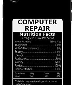 iPhone XS Max COMPUTER REPAIR Nutrition Facts Sarcastic Case