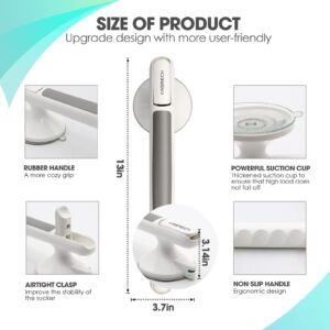 Kasrech Shower Handle (2 Pack),12 Inch Grab Bars with Strong Suction Cup for Bathtubs and Showers,Shower Safety Hand Rail,No Drill Balance Bar for Bathroom,Suitable for Seniors,Elderly,Handicap