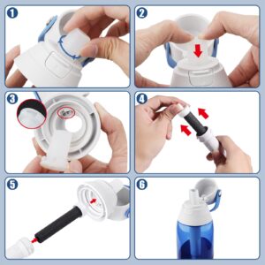 2pcs Bite Valve Replacement Compatible with Brita Water Bottle & Brita Filter Water Bottle Replacement, Plus 4pcs Water Bottle Filter for Brita, Silicone Water Bottle Mouthpiece Replacement