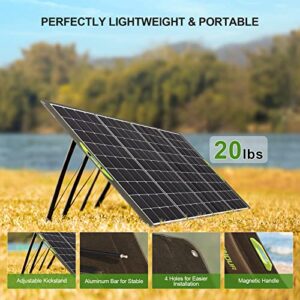 EENOUR Solar Generator P2001 2000Wh Capacity with 1X Solar Panel 400W, 6X 110V/2000W AC Outlets, Ideal for Home Backup, Emergency, Outdoor Camping