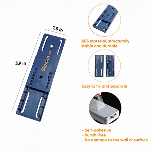 365Home 4-Pack Adhesive Punch-Free Socket Holder, Self-Adhesive Desktop Socket Fixer, Power Strip Holder Wall Mount, Suitable for WiFi Routers, Remote Controls, Tissue Boxes