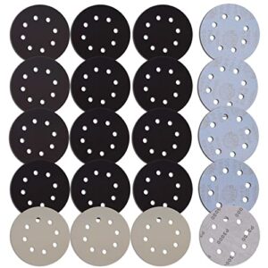 dura-gold premium 5" 8-hole wet or dry sanding disc variety pack box - 400, 600, 800, 1000, 1200, 1500, 2000 & 3000 grit (5 discs each, 40 total) - sandpaper discs, hook & loop backing, color sanding