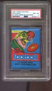 1981 topps football card unopened wax pack 1979 wrapper psa 8 graded joe montana - football wax packs