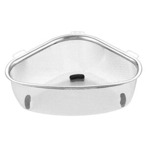 stainless steel sink drain basket, kitchen food waste leftovers food catcher garbage, corner kitchen sink strainer basket for draining residuum, drip drying sponge (1pcs)