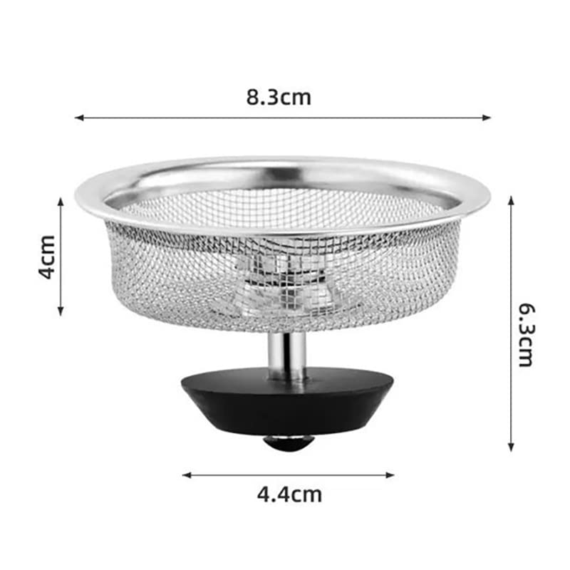 1 Pc Kitchen Sink Filter Stainless Steel Mesh Sink Strainer Filter Bathroom Sink Strainer Drain Hole Filter Trap Waste Screen