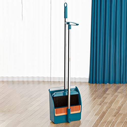 Dustpan and Brush Set Brooms and Dustpan Set for Home Cleaning Supplies Dustpan Long Handle Brooms & Dustpan Combo for Office Stand up Brooms and Dustpan Sweeper Built in Scraper and Comb