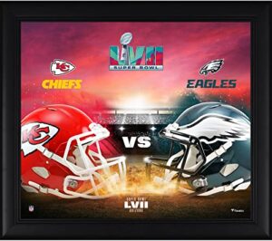 kansas city chiefs vs. philadelphia eagles framed 15" x 17" super bowl lvii match-up collage