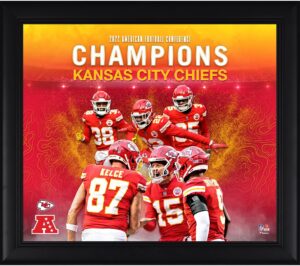 kansas city chiefs framed 15" x 17" 2022 afc champions collage