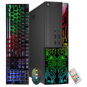 dell optiplex small desktop computer (sff) pc | quad core intel i5 (3.2ghz) | 16gb ddr3 ram | 512gb ssd | geforce gt 1030 2gb gddr5 | rgb gaming keyboard & mouse | windows 10 hdmi (renewed)