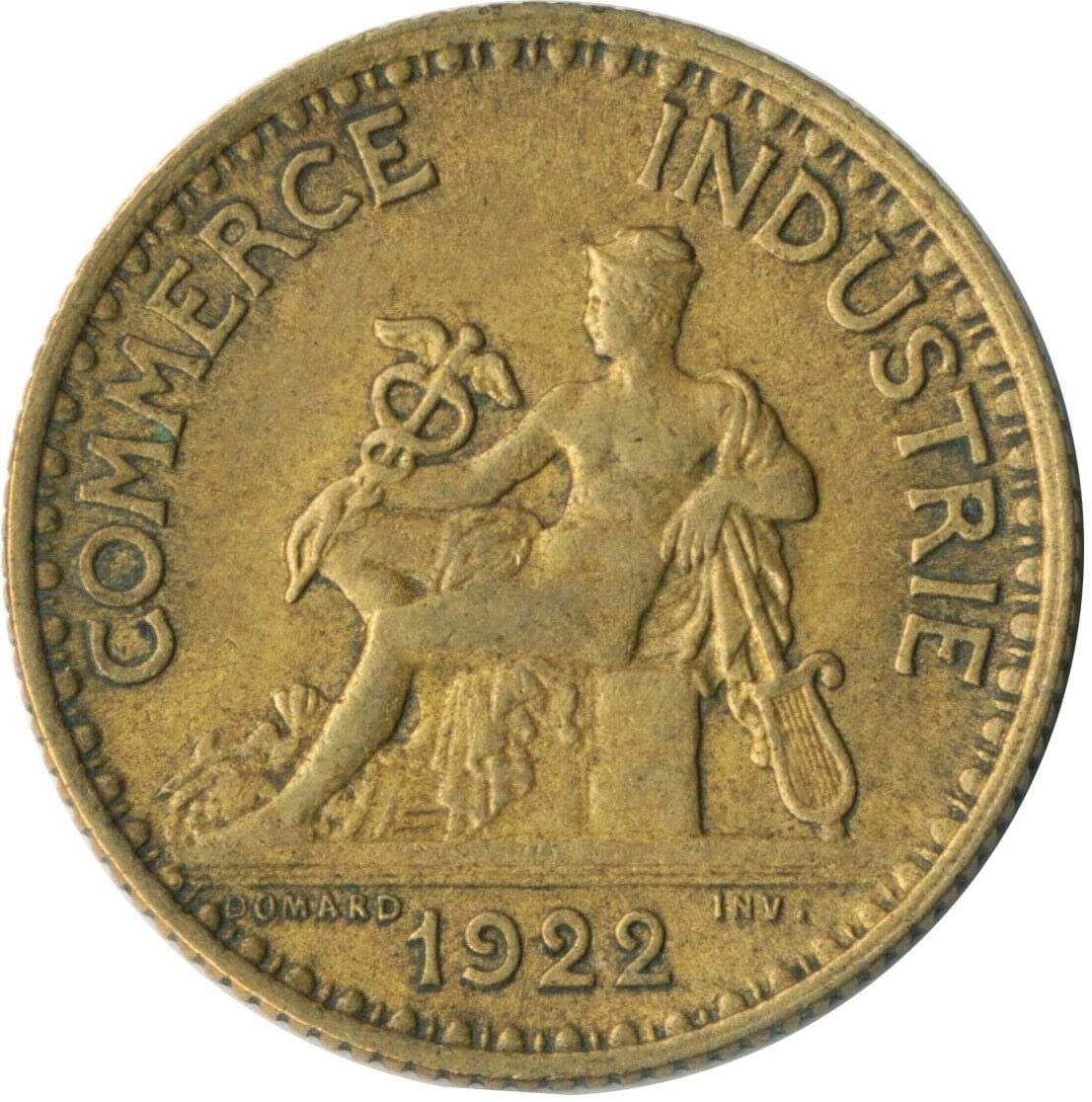 1920-1927 1 Franc Third French Republic Coin. With Seated God Of Mercury Design. 1 Franc Graded By Seller. Circulated Condition.