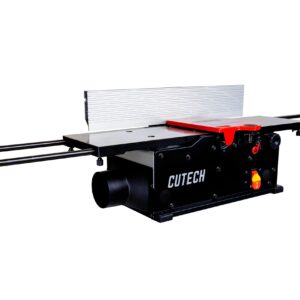 Cutech 40180HI 8-Inch Spiral Cutterhead Benchtop Jointer with Cast Iron Tables, 16 Tungsten Carbide Inserts, Extra Long 24" Fence and Additional Fence Brackets