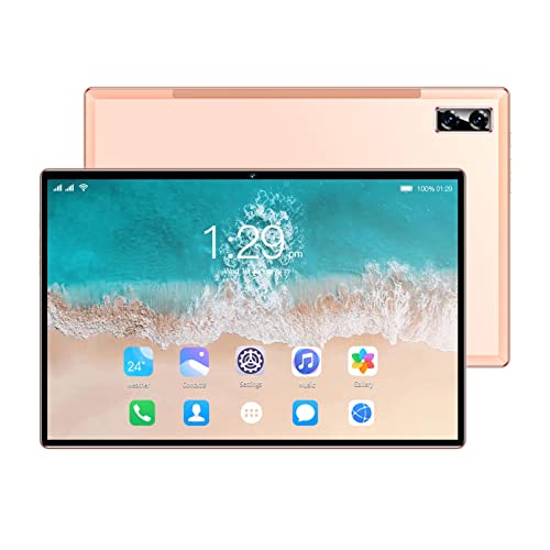 Cosiki Tablet PC, 5G WiFi Dual Band 6G RAM 256G ROM 10 Inch Tablet Octa Core Processor for Home (Gold)