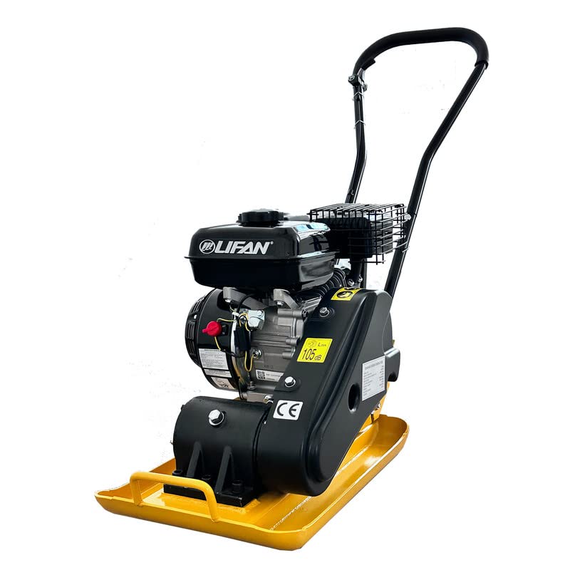 Propelled Plate Compactor 6.5HP Gas Engine 2500 Pounds of Compaction Force Tamper Rammer Jumping Jack 21 × 14 Inch Concrete Tamper for Paving Landscaping