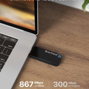 BrosTrend 1200Mbps USB WiFi Network Adapter for Laptop and BrosTrend 650Mbps Linux WiFi Adapter for Ubuntu, Mint, Kali, Debian, Kubuntu