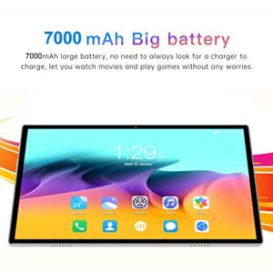 soobu Tablet PC, 100-240V 5G WiFi Dual Band Call Support 10 Inch Tablet 8G RAM 128G ROM for Home (Grey)