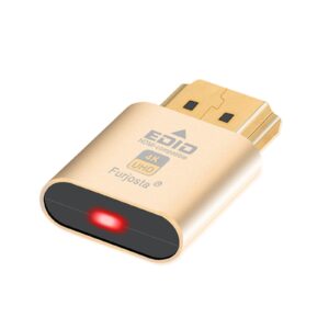 furjosta hdmi dummy plug fit-headless display emulator ddc edid fit headless ghos with windows mac osx linux great for for computer desktop support 3840x2160@60hz (single)