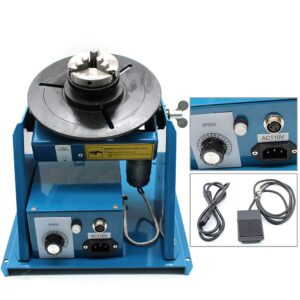 KannBeki 10KG Rotary Welding Positioner Turntable Table, 110V Portable Welder Positioner Turntable Machine 2.5" 3 Jaw,2-10 r/min