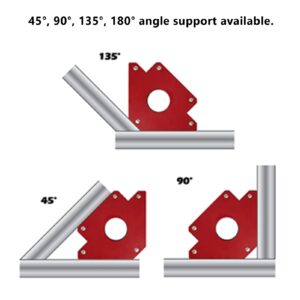 Rankomu Magnetic Welding Holder, Welding Magnet, 5in 75lbs Welder Magnet Holder Angle Support Fixture Tool Stainless Steel for Multiple Angles