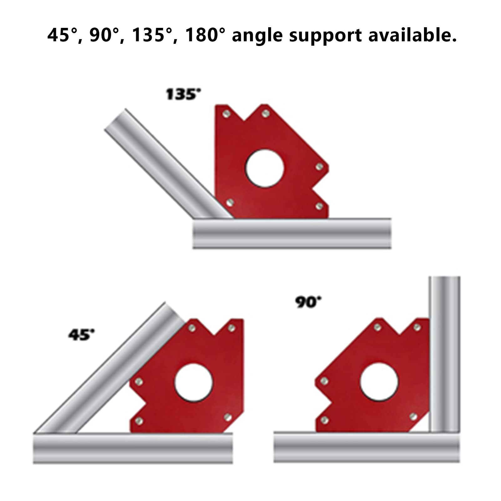 Rankomu Magnetic Welding Holder, Welding Magnet, 5in 75lbs Welder Magnet Holder Angle Support Fixture Tool Stainless Steel for Multiple Angles