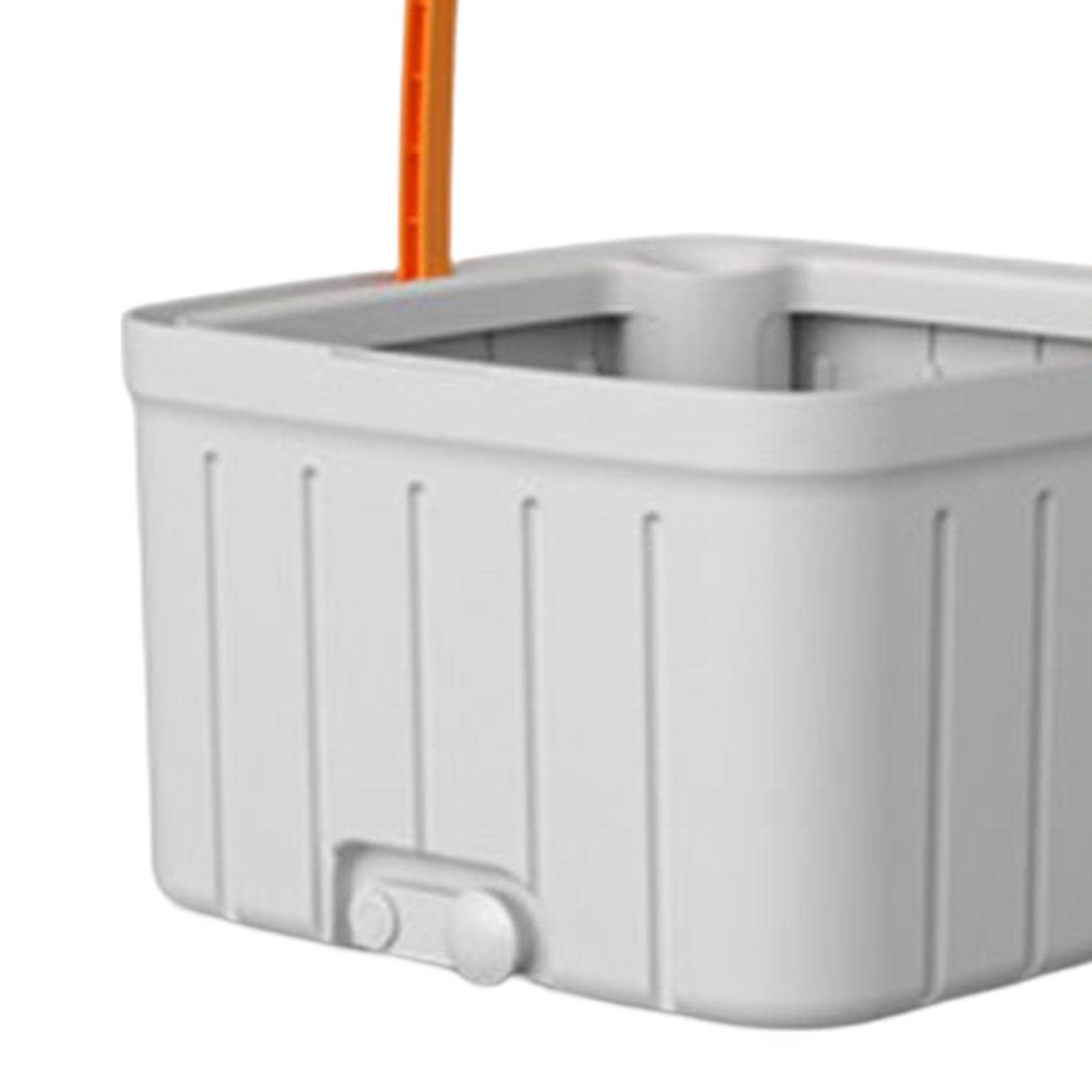 ＫＬＫＣＭＳ Rotatable Round Flat Floor Mop Bucket Set Rotating Mop Durable Telescopic Mop Handle Extends from 102cm to 128cm for Hardwood Professional, with 4 Pads