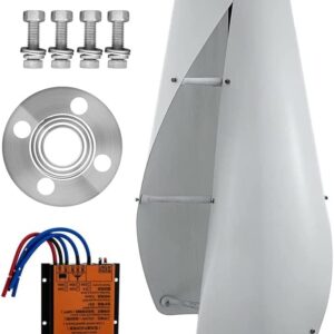 Wind Turbine Generator 24V 400W Wind Turbine Kit 2 Blades Wind Power Generator with Charge Controller Vertical Helix Wind Power Turbine Generator Kit for Terrace, Marine, Motor Home, Chalet, Boat