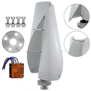 Wind Turbine Generator 24V 400W Wind Turbine Kit 2 Blades Wind Power Generator with Charge Controller Vertical Helix Wind Power Turbine Generator Kit for Terrace, Marine, Motor Home, Chalet, Boat