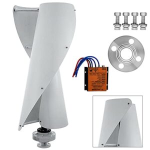 Wind Turbine Generator 24V 400W Wind Turbine Kit 2 Blades Wind Power Generator with Charge Controller Vertical Helix Wind Power Turbine Generator Kit for Terrace, Marine, Motor Home, Chalet, Boat