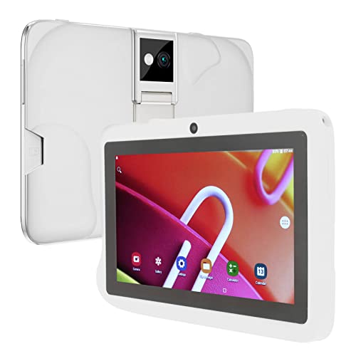 CHICIRIS Kids Tablet, 5G Dual Band WiFi 100‑240V 7in Kids Tablet 4G 128G for Gaming (White)