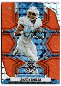 2022 panini mosaic mosaic reactive orange #102 austin ekeler los angeles chargers football trading card