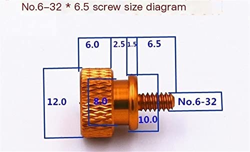 WAAZI Screw 32x6.7mm Color Aluminum Alloy high Head knurled Screw Hand Screw Computer case Power Supply Graphics Card Hard Drive (Color : Light Green)