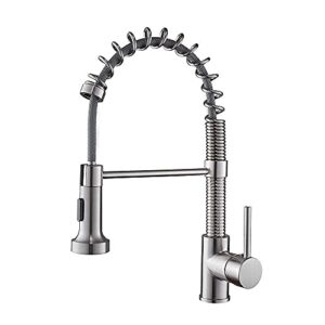 Spring Pull Out Kitchen Faucet Nickel Pull Down Kitchen Sink Faucet Luxury Hot & Cold Total Brass Kitchen Mixer tap Black