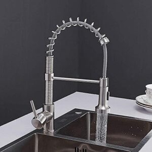 Spring Pull Out Kitchen Faucet Nickel Pull Down Kitchen Sink Faucet Luxury Hot & Cold Total Brass Kitchen Mixer tap Black