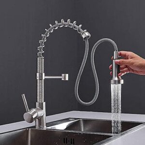 Spring Pull Out Kitchen Faucet Nickel Pull Down Kitchen Sink Faucet Luxury Hot & Cold Total Brass Kitchen Mixer tap Black