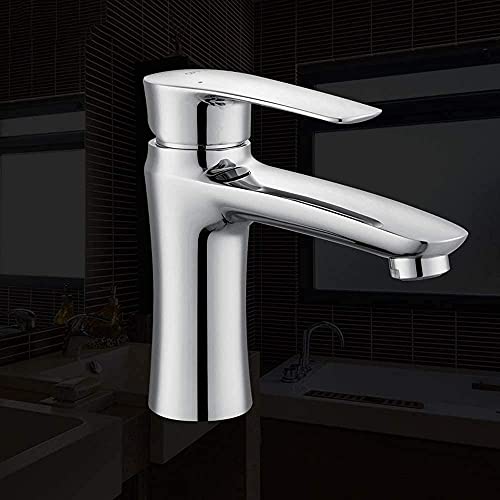 Faucet Hot and Cold Washbasin Pure Copper Net Lead Basin Mixer Washbasin Washbasin Single Hole Single Handle Net Lead Basin Faucet to Send Hose,Kitchen Sink Taps