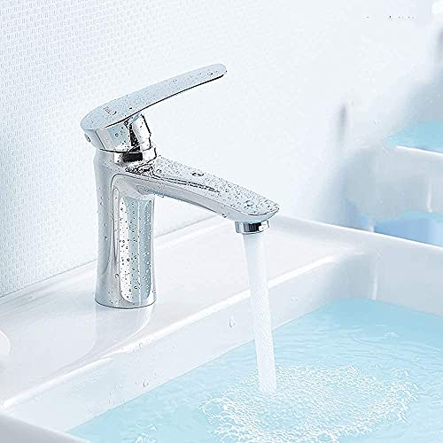 Faucet Hot and Cold Washbasin Pure Copper Net Lead Basin Mixer Washbasin Washbasin Single Hole Single Handle Net Lead Basin Faucet to Send Hose,Kitchen Sink Taps