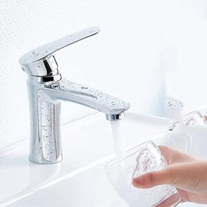 Faucet Hot and Cold Washbasin Pure Copper Net Lead Basin Mixer Washbasin Washbasin Single Hole Single Handle Net Lead Basin Faucet to Send Hose,Kitchen Sink Taps