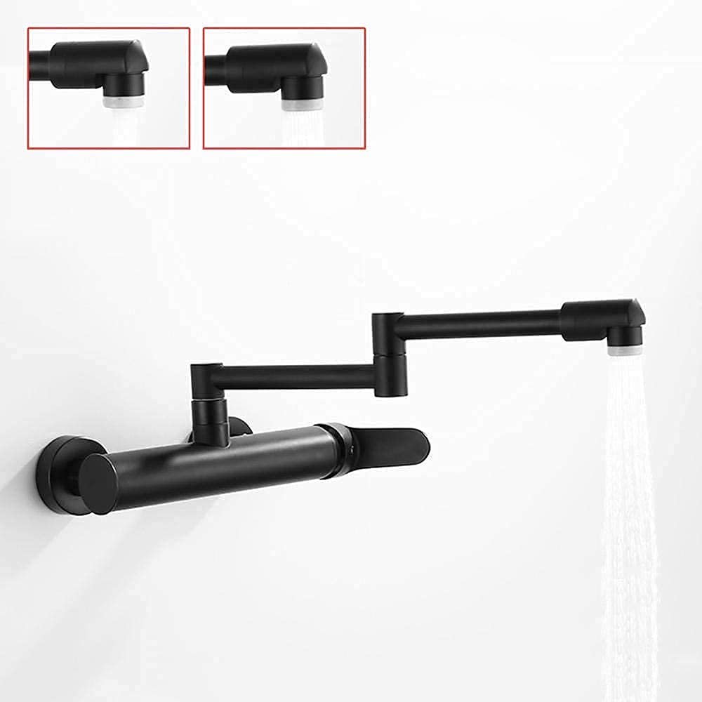 Mixer Taps for Kitchen Pot Filler Wall Mounted,Hot and Cold Single Handle Universal Multifunctional Extension,Kitchen Faucet Kitchen Sinks Mixer Tap-Black-A