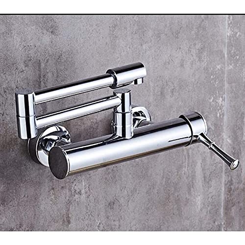 Basin Mixer Taps，Kitchen Taps，Kitchen Faucet Wall Mounted Single Handle Chrome Finish Brass Kitchen Tap Bathroom Sink Faucet Kitchen Foldable Bathroom Mixers