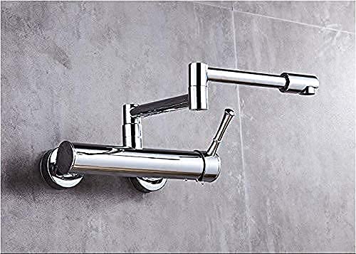 Basin Mixer Taps，Kitchen Taps，Kitchen Faucet Wall Mounted Single Handle Chrome Finish Brass Kitchen Tap Bathroom Sink Faucet Kitchen Foldable Bathroom Mixers