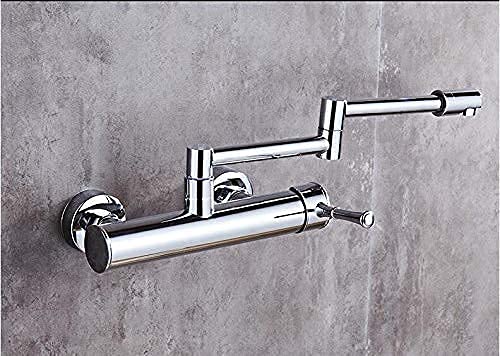 Basin Mixer Taps，Kitchen Taps，Kitchen Faucet Wall Mounted Single Handle Chrome Finish Brass Kitchen Tap Bathroom Sink Faucet Kitchen Foldable Bathroom Mixers