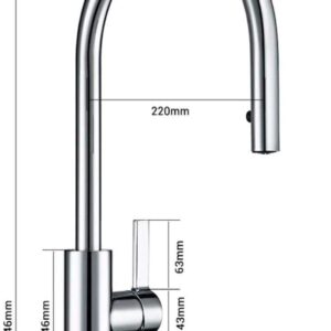 Kitchen Sink Taps with Pull Out Spray, Brass Kitchen Faucet Mixer Hot and Cold Water Round Spout Single Handle 360° Rotatable Ceramic Valve Kitchen Faucet Set,Brushed